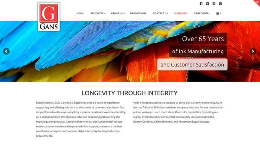 Gans Ink & Supply | Seventh Planet | Web and Print Design